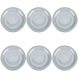 Set 6 piatti frutta Ø 195 cm in gres dipinto a mano ver